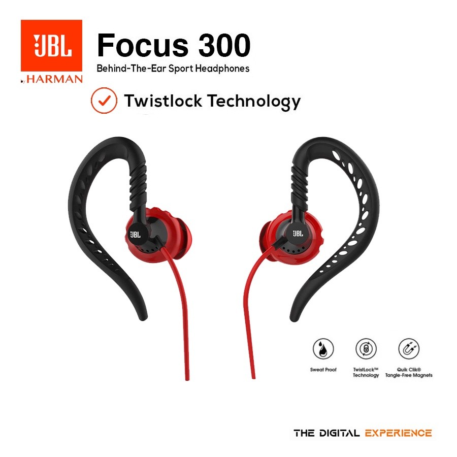 JBL Focus 300 Behind-the-ear, sport headphones with Twistlock ...