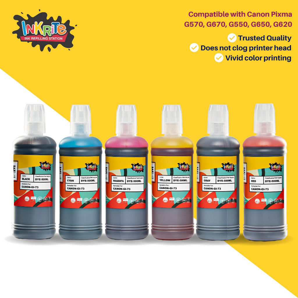 Inkrite Ink for Canon GI73 GI-73 GI 73 for Canon G570 G670 G550 G650 G620, 500 ml | Shopee ...