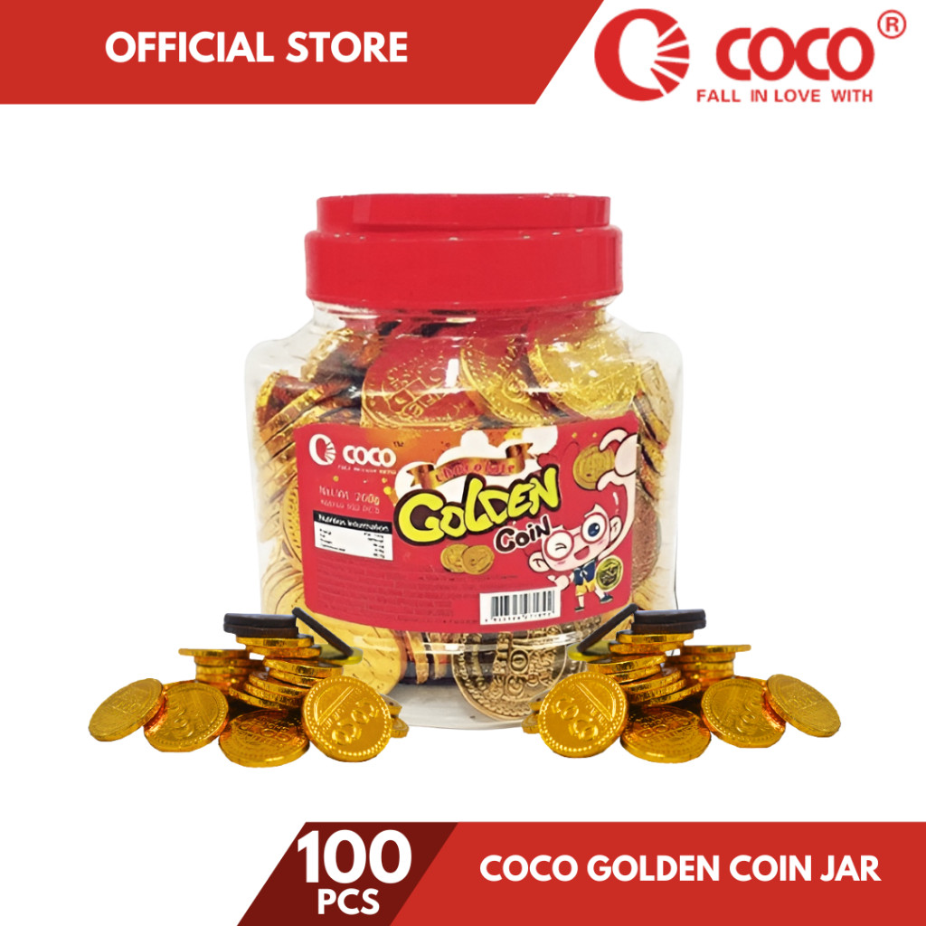 Coco Chocolate Golden Coin Jar 100Pcs | Shopee Philippines