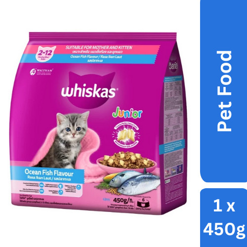 Whiskas Junior Ocean Fish with Milk Dry Pockets Cat Food for Kittens ...