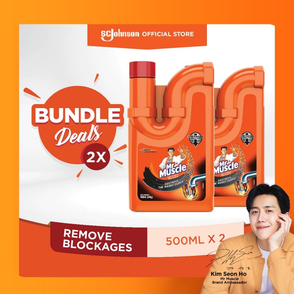 Mr. Muscle Sink & Drain Declogger Twin (500ml x 2) | Shopee Philippines