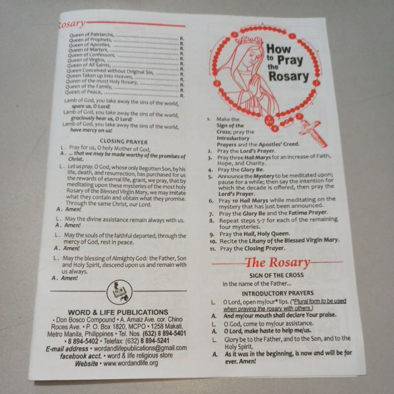 HOW TO PRAY THE ROSARY LEAFLET (100 PCS / BUNDLE) | Shopee Philippines