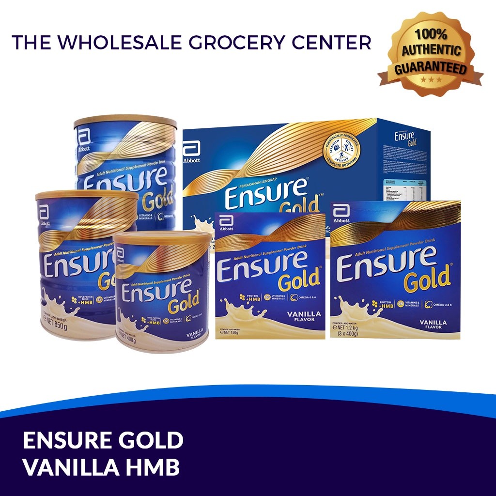 ENSURE GOLD VANILLA HMB (850G/1.2KG/1.6KG/2.4KG) - May 1,2023 | Shopee ...