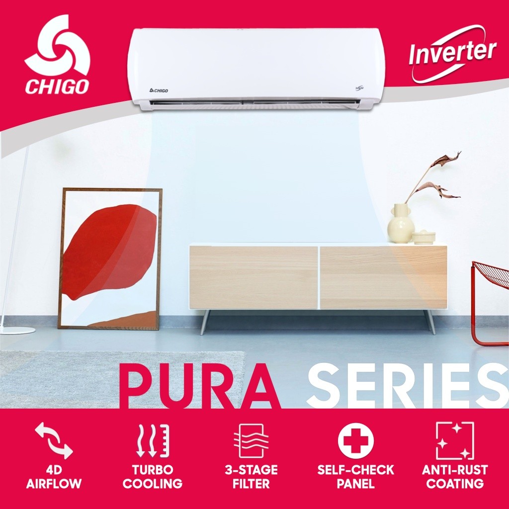 CHIGO Pura Series 1HP Full DC Inverter Split Type Air Conditioner 3 ...