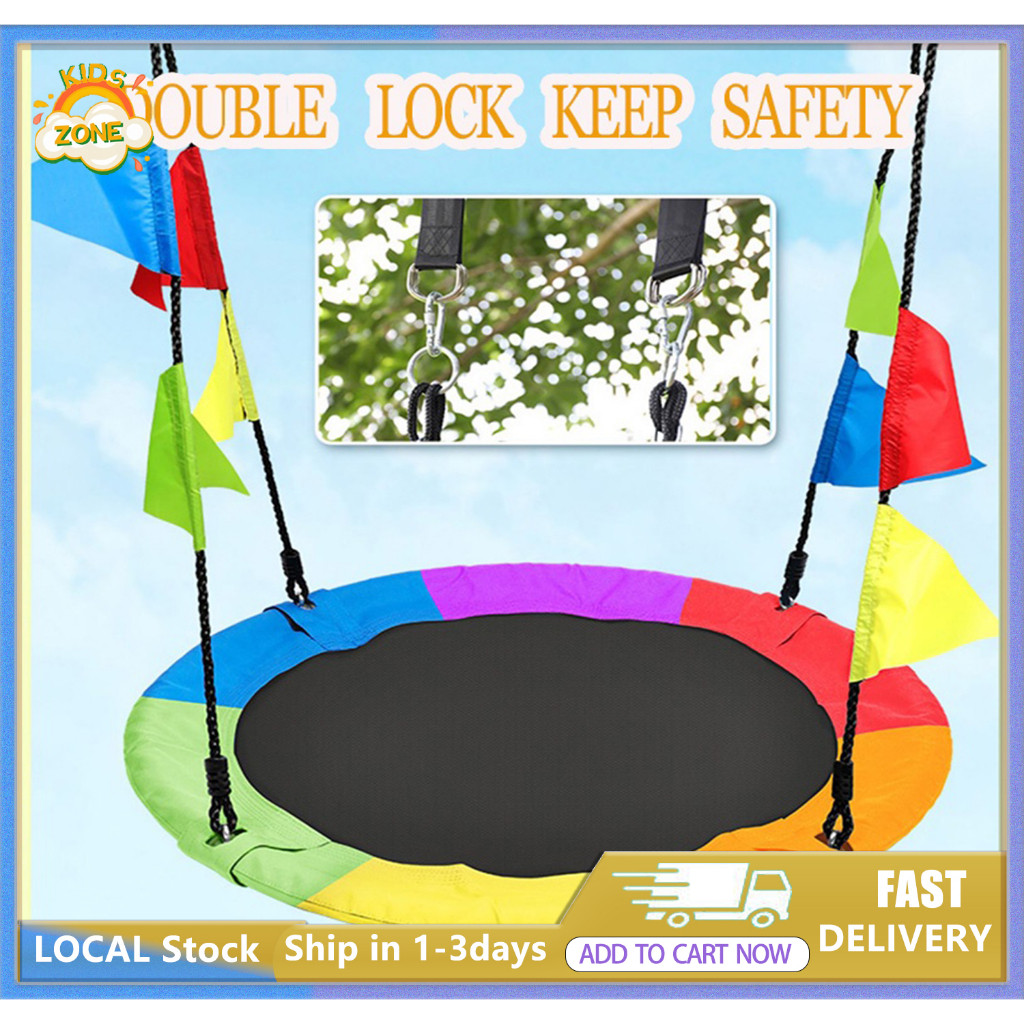 KIDS ZONE Saucer Tree Swing Adjustable Swing for Kids Adults Safe and ...