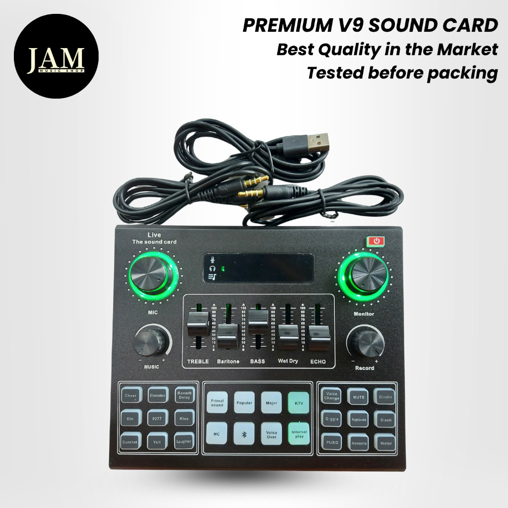 V9 Sound Card Premium Quality for Live Streaming and Recording | Shopee ...