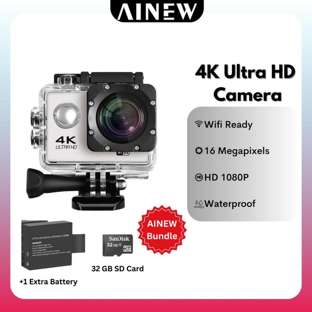 NEW 4K Action Camera AINEW SC8 Ultra HD Waterproof Diving Helmet Mini ...