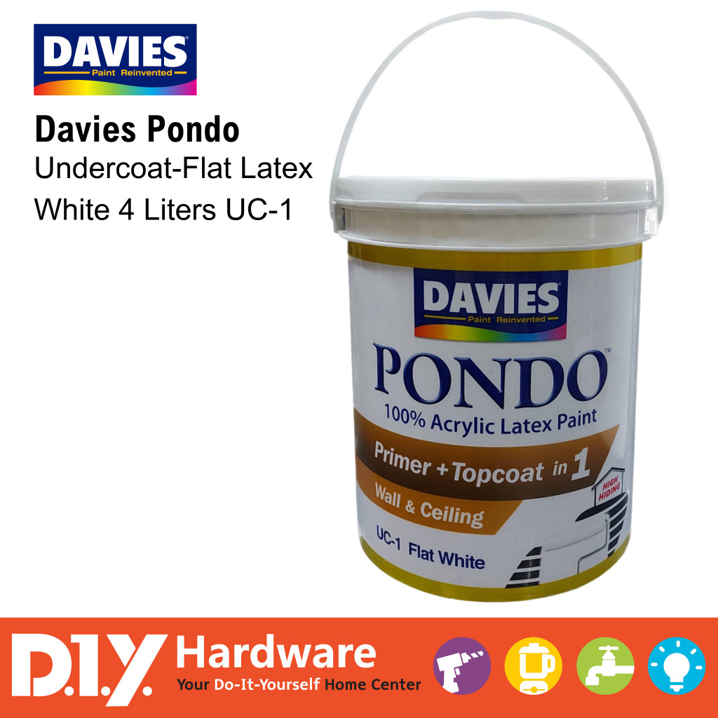 Davies Pondo High Hiding Undercoat-Flat Latex White 4 Liters UC-1 ...