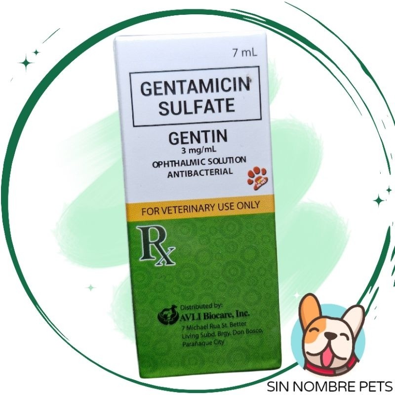 Gentin eye drops for dogs & Cats 7ml ( Opthalmic Solution Antibacterial ...