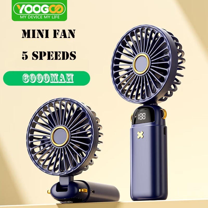 Mini Portable USB Rechargeable Fan 6000mAh | Shopee Philippines