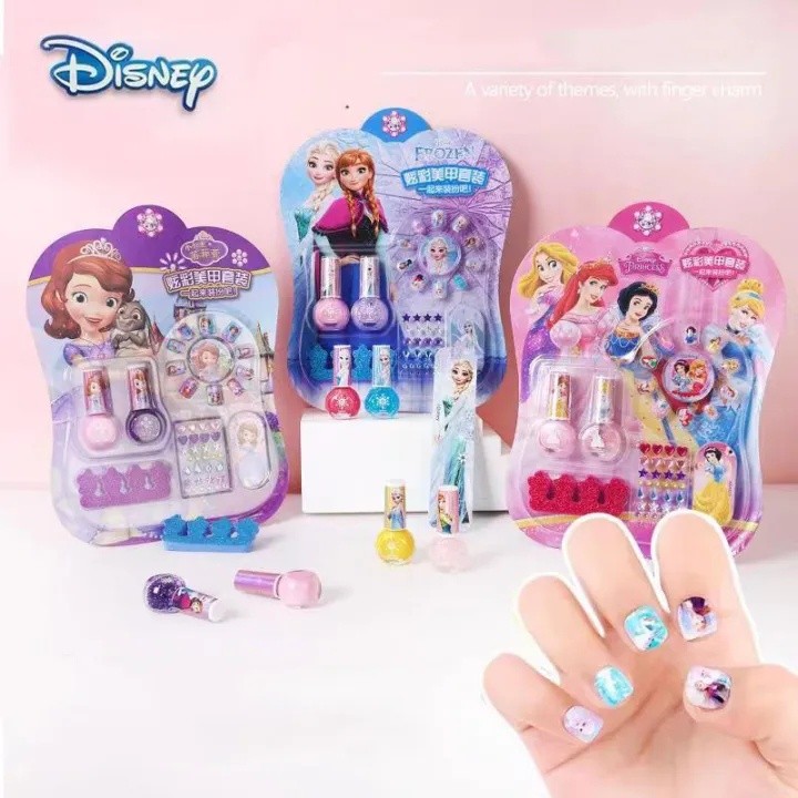 Disney Princess Fake Nail Set Kids Diamond Sticker Nail Polish ...