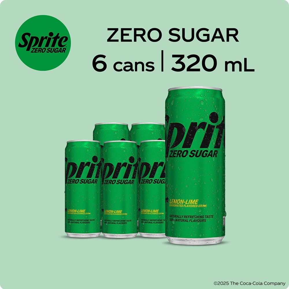 Sprite Soda Zero Sugar 320mL - Pack of 6 Cans | Shopee Philippines
