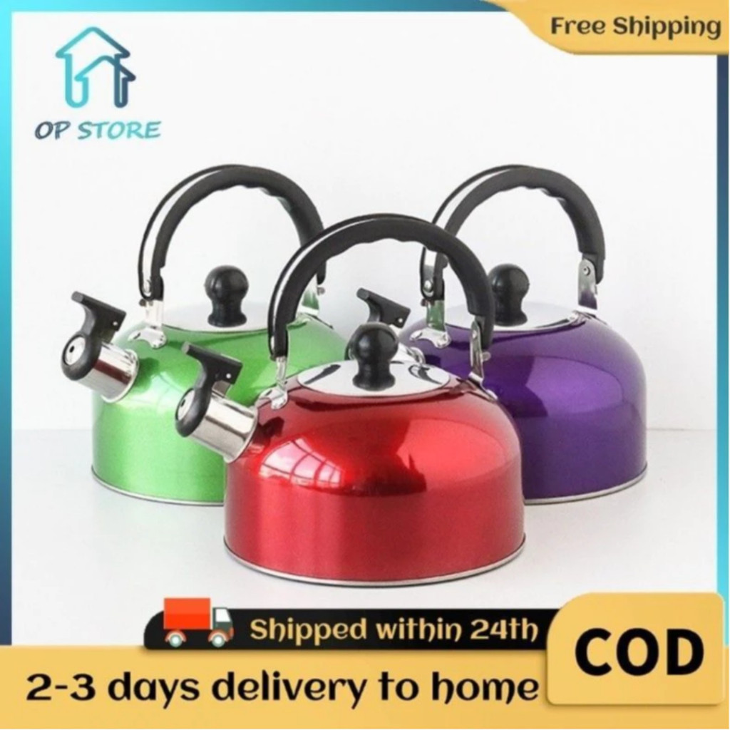 OP 3L/4L/5L Stainless KETTLE Whistling Flat Stove Top Teapot takore ...
