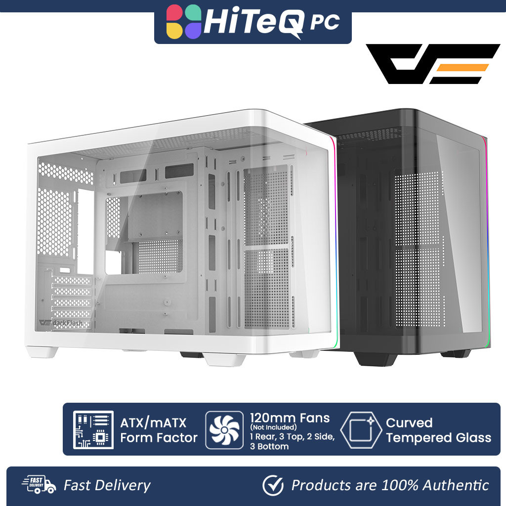 HiteqPC | darkFlash L285M Curved Glass Dual Chamber Micro ATX PC Case ...