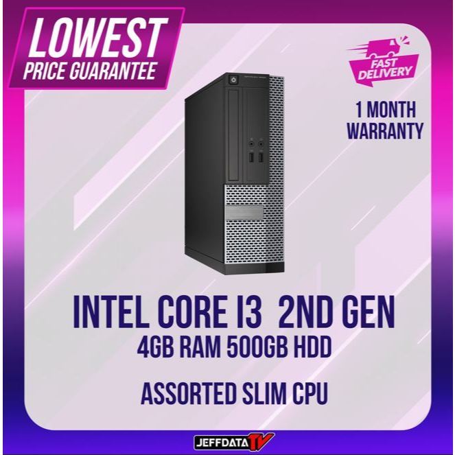 CPU DESKTOP SLIM TYPE i3 2100 / 4GB RAM/ 500GB HDD/ ONBOARD GRAPHICS ...