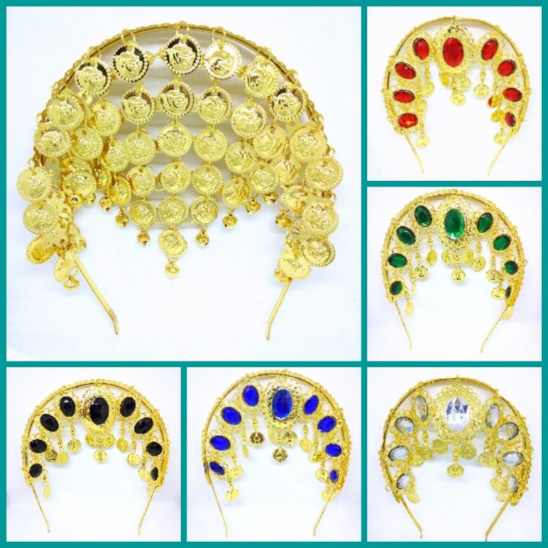 Gold Crystal/Coins Headpiece/Headdress (for Indian Belly Dancer or ...