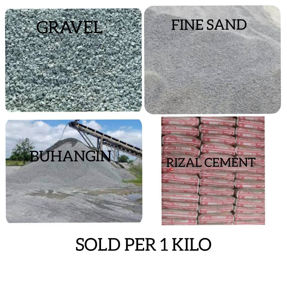 CEMENT, WHITE SAND, FINE-SAND, GRAVEL 3/4, ( SOLD PER KILO ) | Shopee ...
