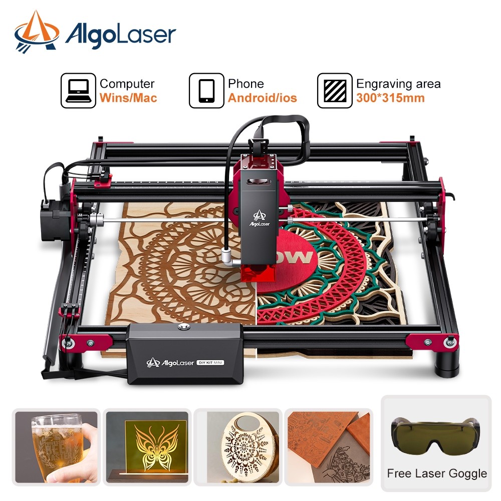 AlgoLaser Laser Engraver DIY KIT mini Support for Android&ios Acrylic Glass Wood Cutter | Shopee ...