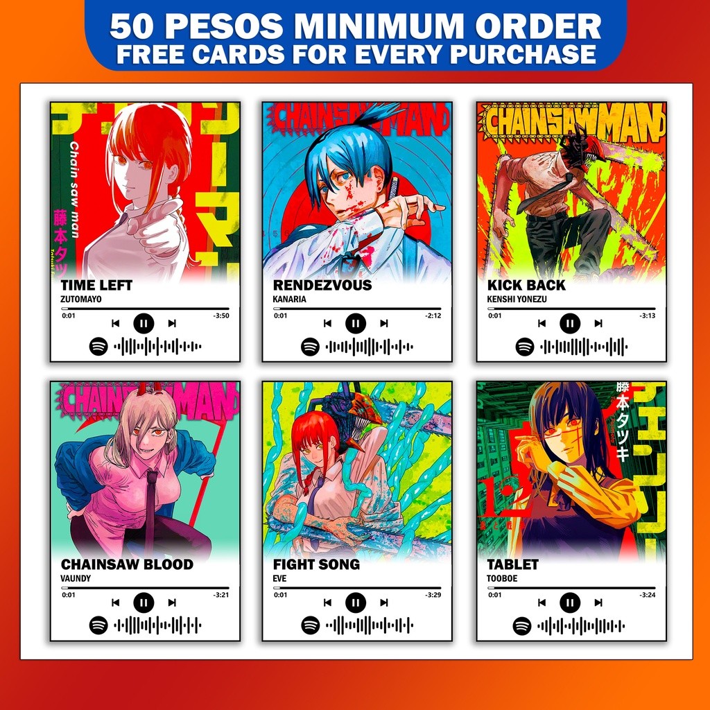 Chainsaw Man Spotify Code Polaroid Inspired | Shopee Philippines