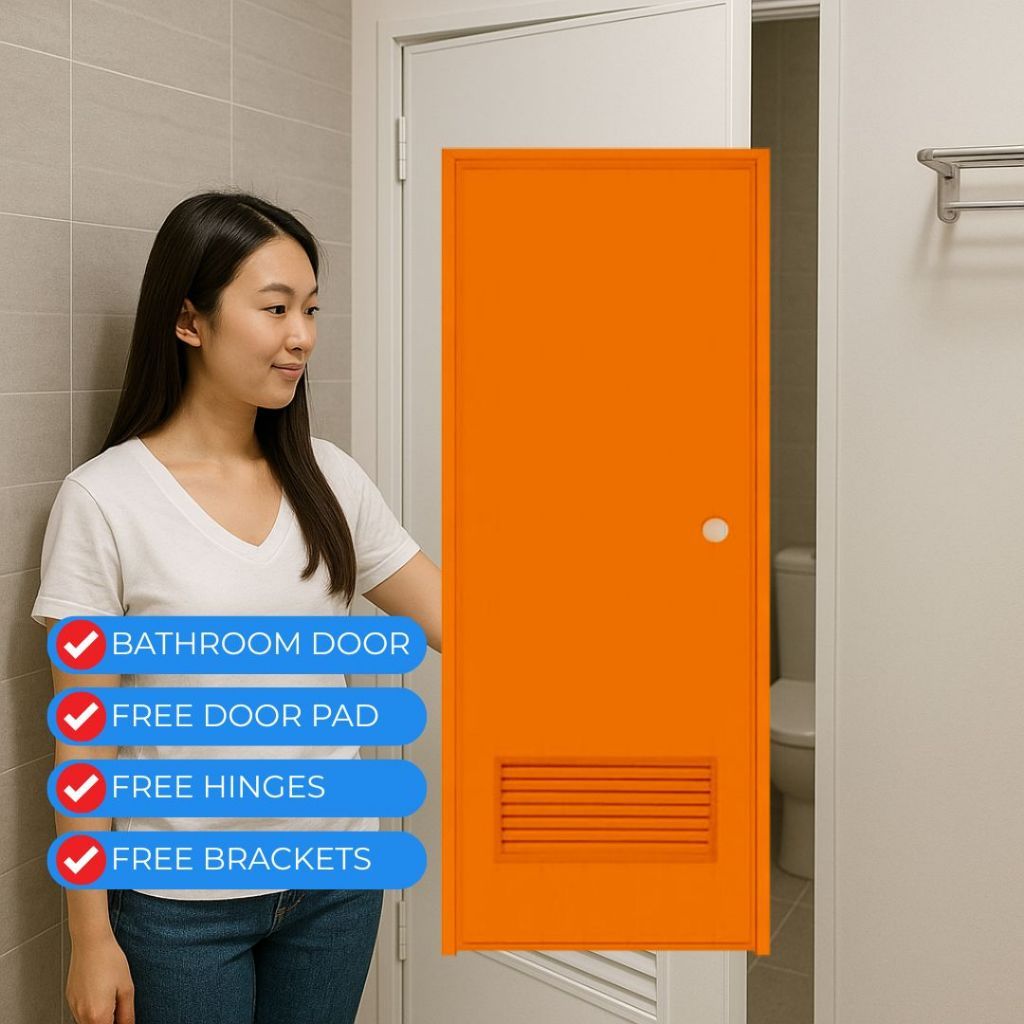 PVC Bathroom Door with Hamba - 60x210 cm DOOR KNOB NOT INCLUDED ...