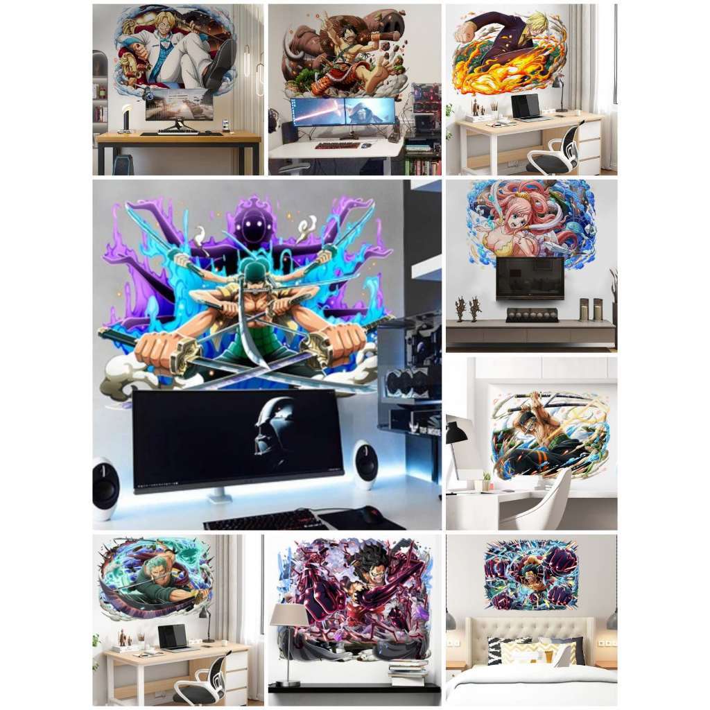 JTS One Piece Character Wall Sticker Self-Adhensive for Living Room ...
