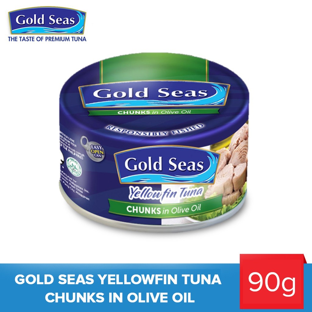 Gold Seas Yellowfin Tuna Chunks in Olive Oil 90g - Easy Open Can I ...