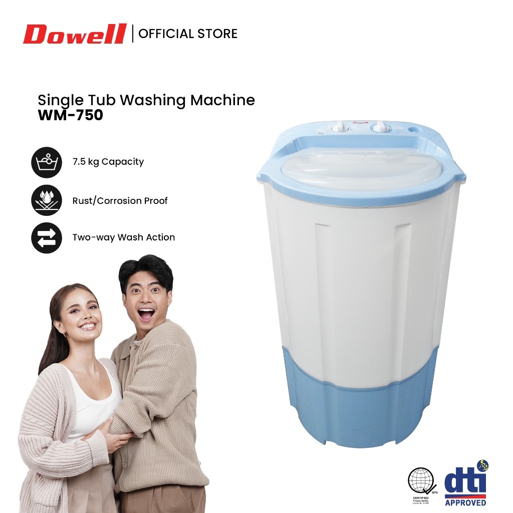Dowell Washing Machine Single Tub WM-750 7.5 Kg Capacity | Shopee ...