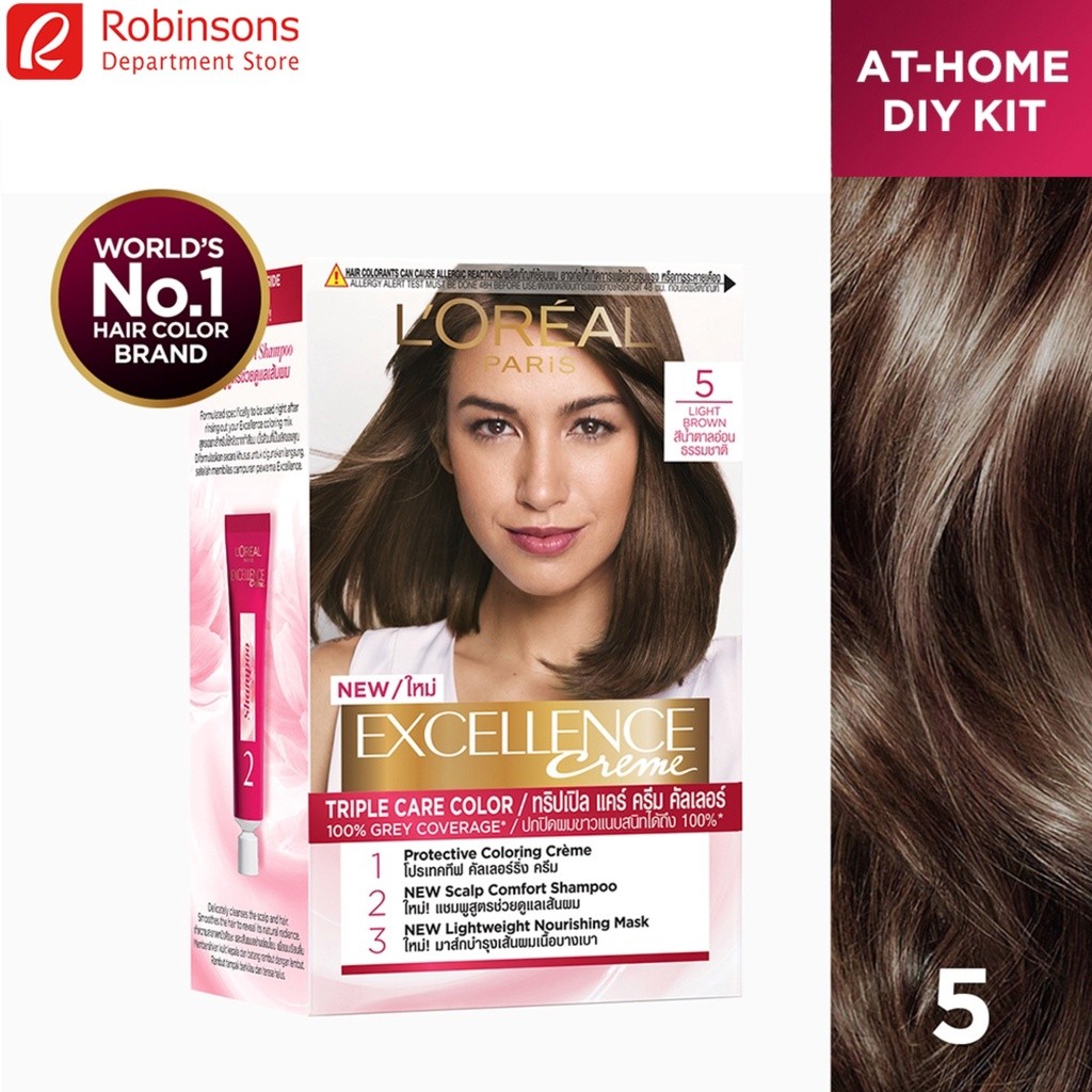 LOreal Paris Excellence Crème Hair Color - 5 Light Brown | Shopee ...