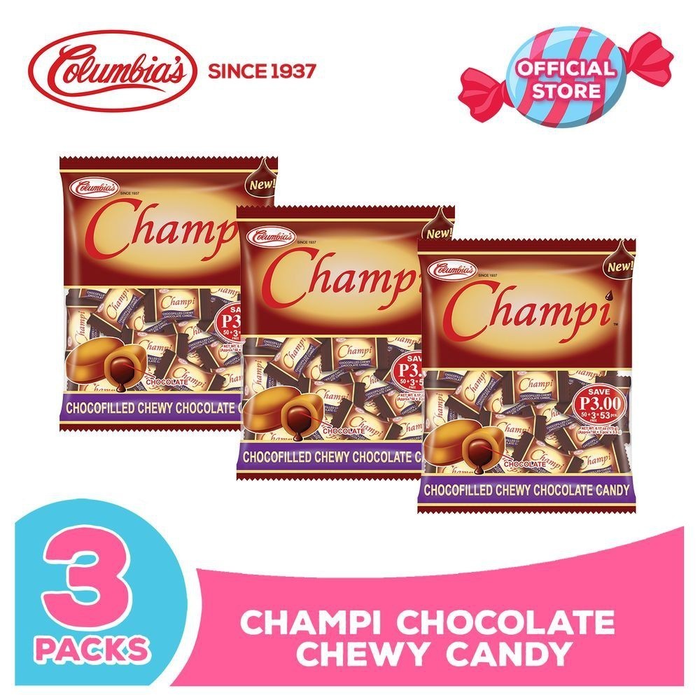Columbia Candies: Champi Chocolate Chewy Candy Bundle of 3 | Shopee ...