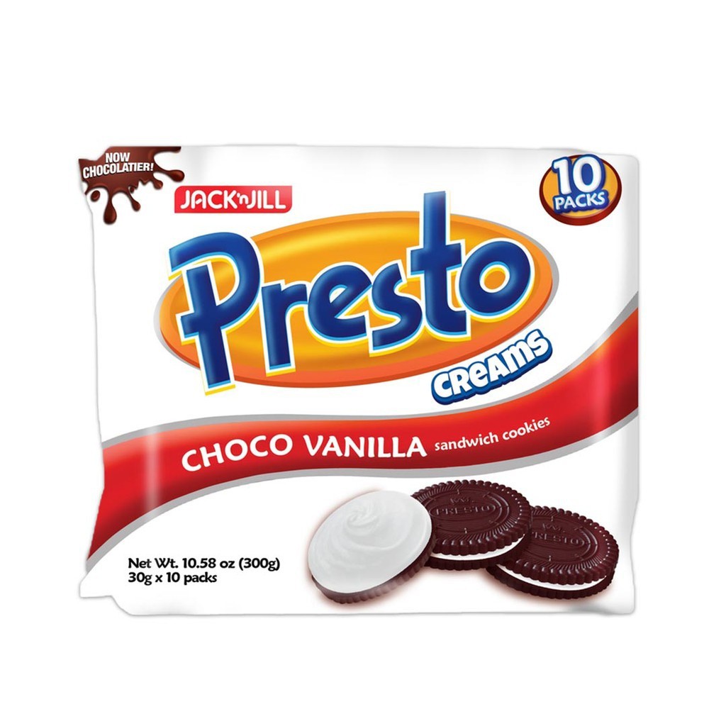 Jack 'n Jill Presto Creams Choco Vanilla 30g Pack of 10 | Shopee ...