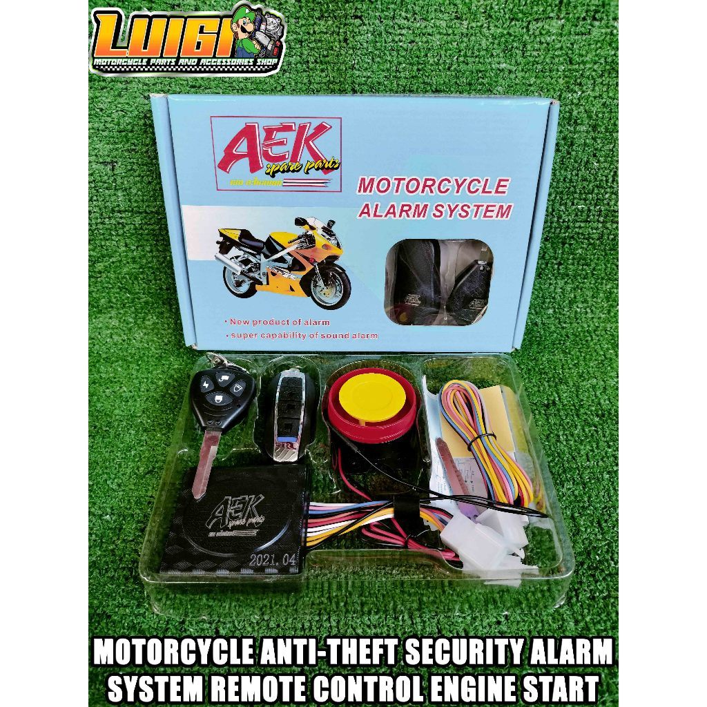 AEK MOTORCYCLE ANTI THEFT SECURITY ALARM SYSTEM REMOTE CONTROL ENGINE ...