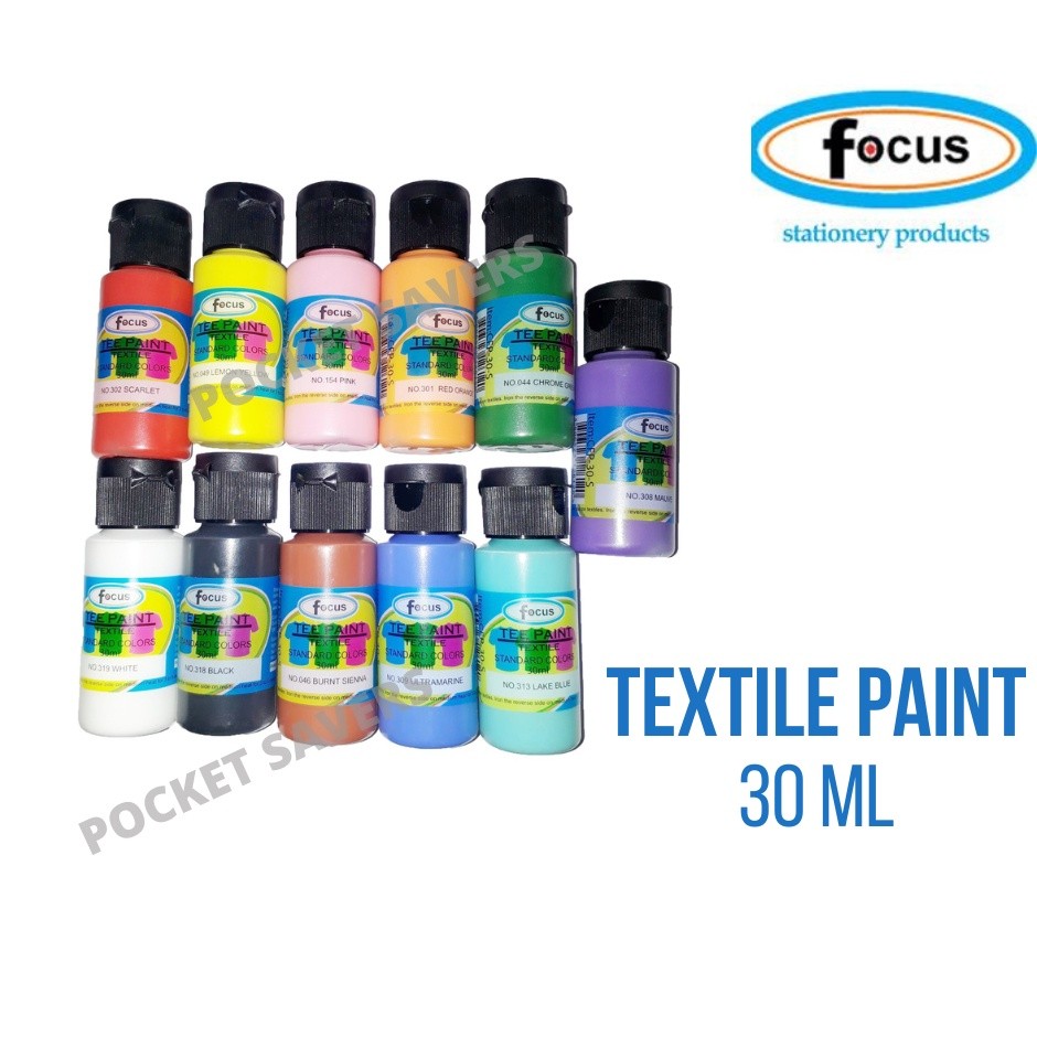 FOCUS Textile / Fabric Paint 30 mL (Painting Colors Bottle, Permanent ...