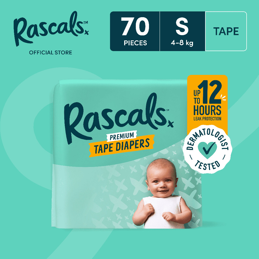 Rascal + Friends Tape Diaper Jumbo Pack - Small, 70 Pads | Shopee ...