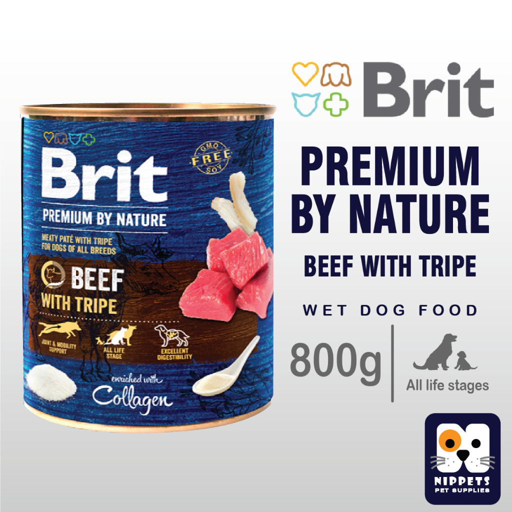 BRIT Premium by Nature Beef with Tripe Wet Dog Food For All Breeds 800g ...