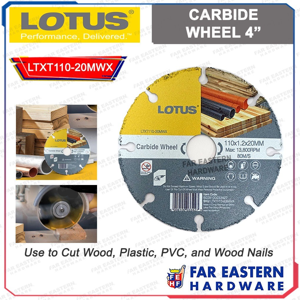 LOTUS Carbide Wheel 4 Cutting Disc for Angle Grinder LTXT110-20MWX LTAC ...