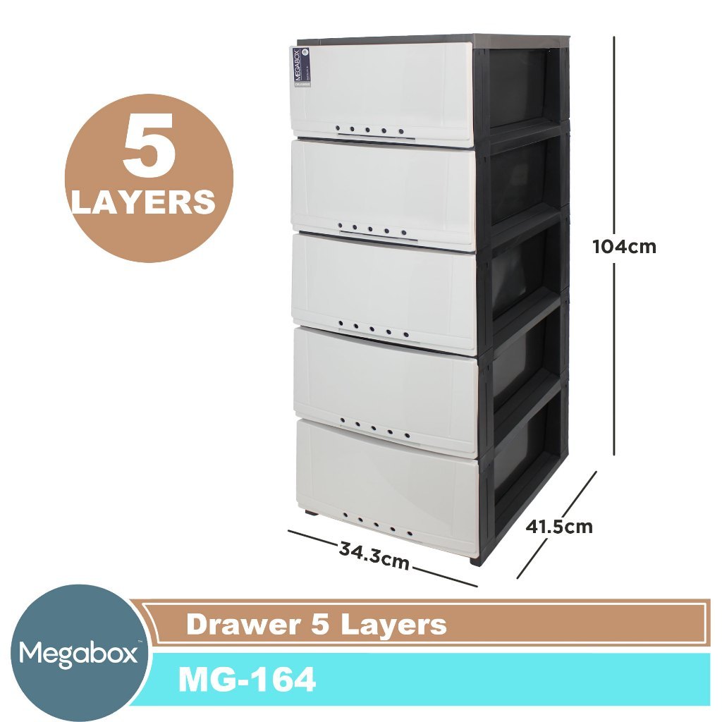 Megabox MG-164 (5 Layers Slim Drawer Boho Series ) | Shopee Philippines