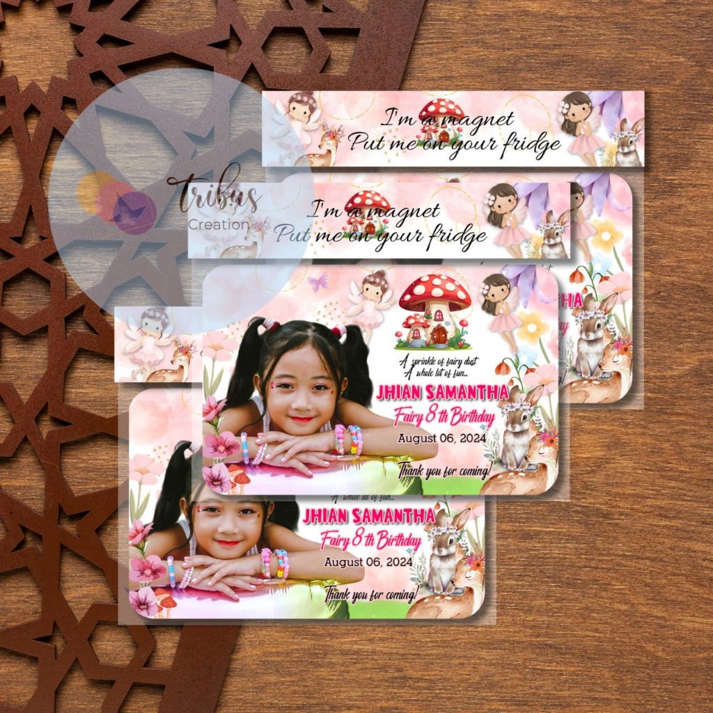 Fairy Theme Personalized Ref Magnet for Christening Baptism Birthday ...