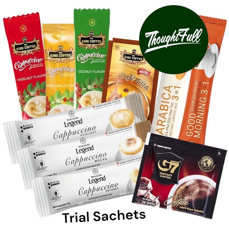 Vietnamese Instant Coffee in Trial Sachets (Pure Black, 3-in-1 ...