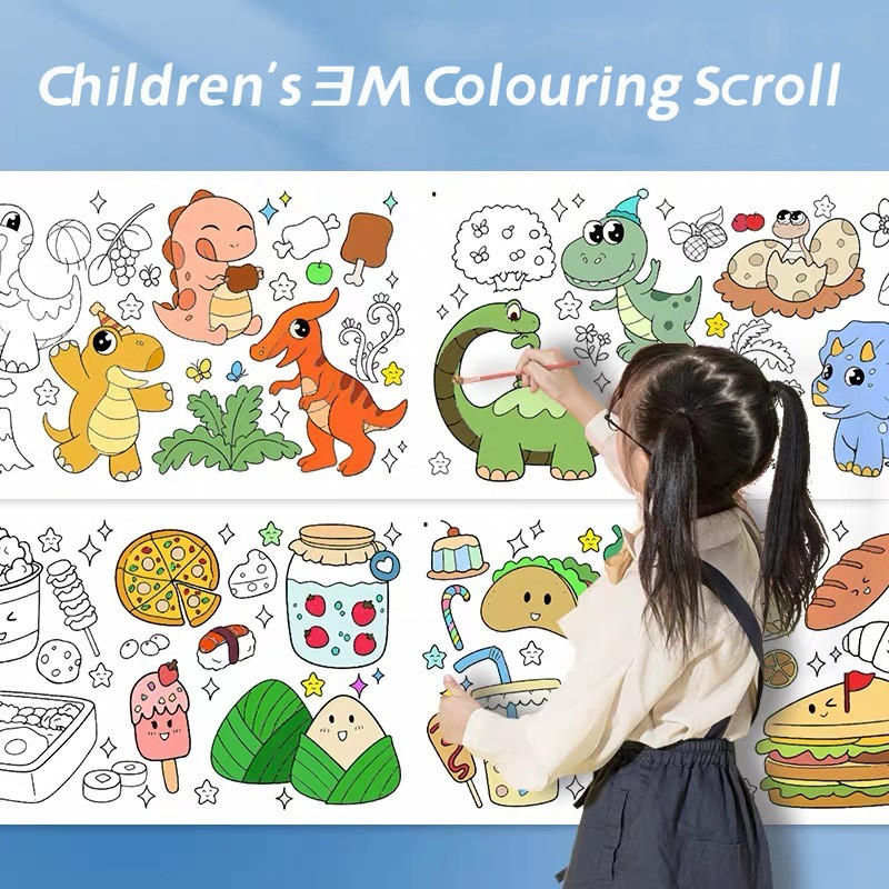 Educational Doodle Wall Scroll for Ages 3-8 3m Giant Sticky Coloring ...
