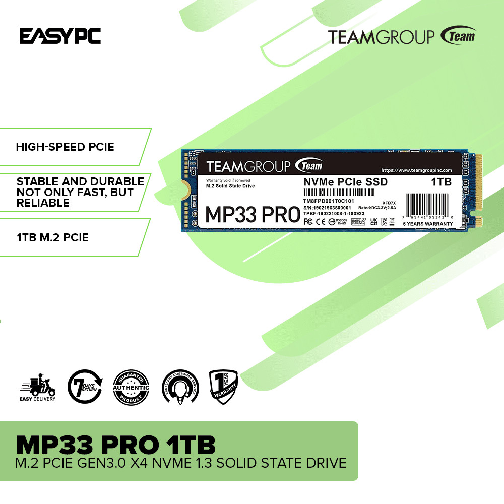 EasyPC| Team Group MP33 PRO M.2 PCIe NVME SSD| 1TB/2TB/512GB | Shopee ...