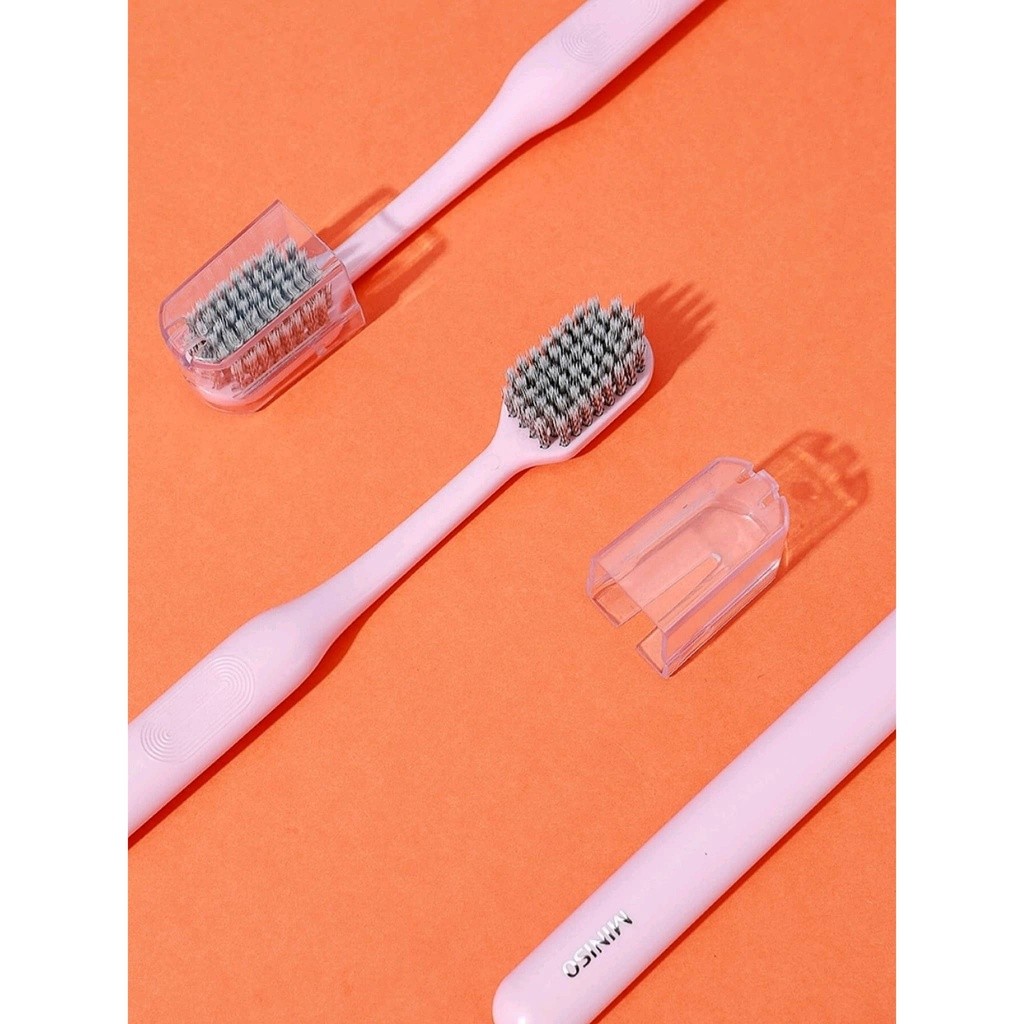 3 PIECES BROAD HEAD SOFT BRISTLES PINK OR GREY TOOTHBRUSH TOOTHBRUSHES ...