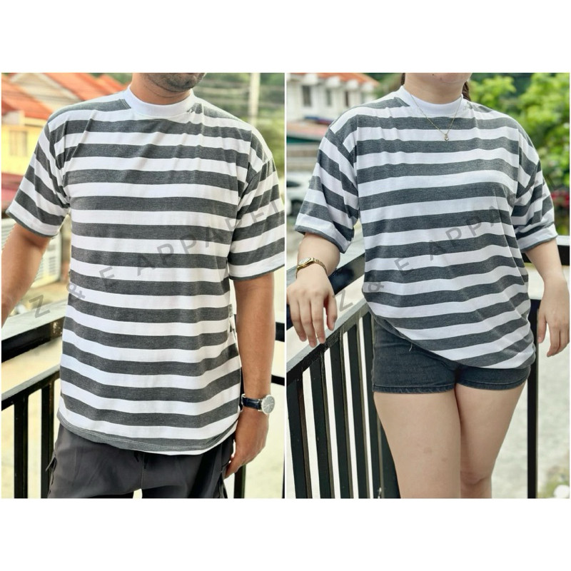 CLASSIC OVERSIZED UNISEX CLOSED NECK STRIPE SHIRT (FITS FROM SMALL TO XL) | Shopee Philippines