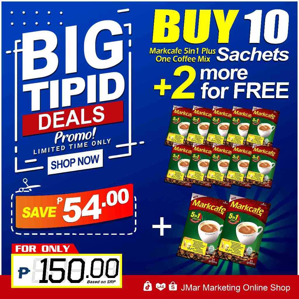 10 plus 2 sachets free Markcafe 5in1 Plus One Coffee Mix BIG TIPID ...