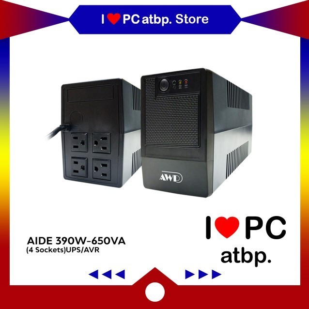 AWP Aide 390W-650VA UPS/AVR (4 Sockets) | Shopee Philippines