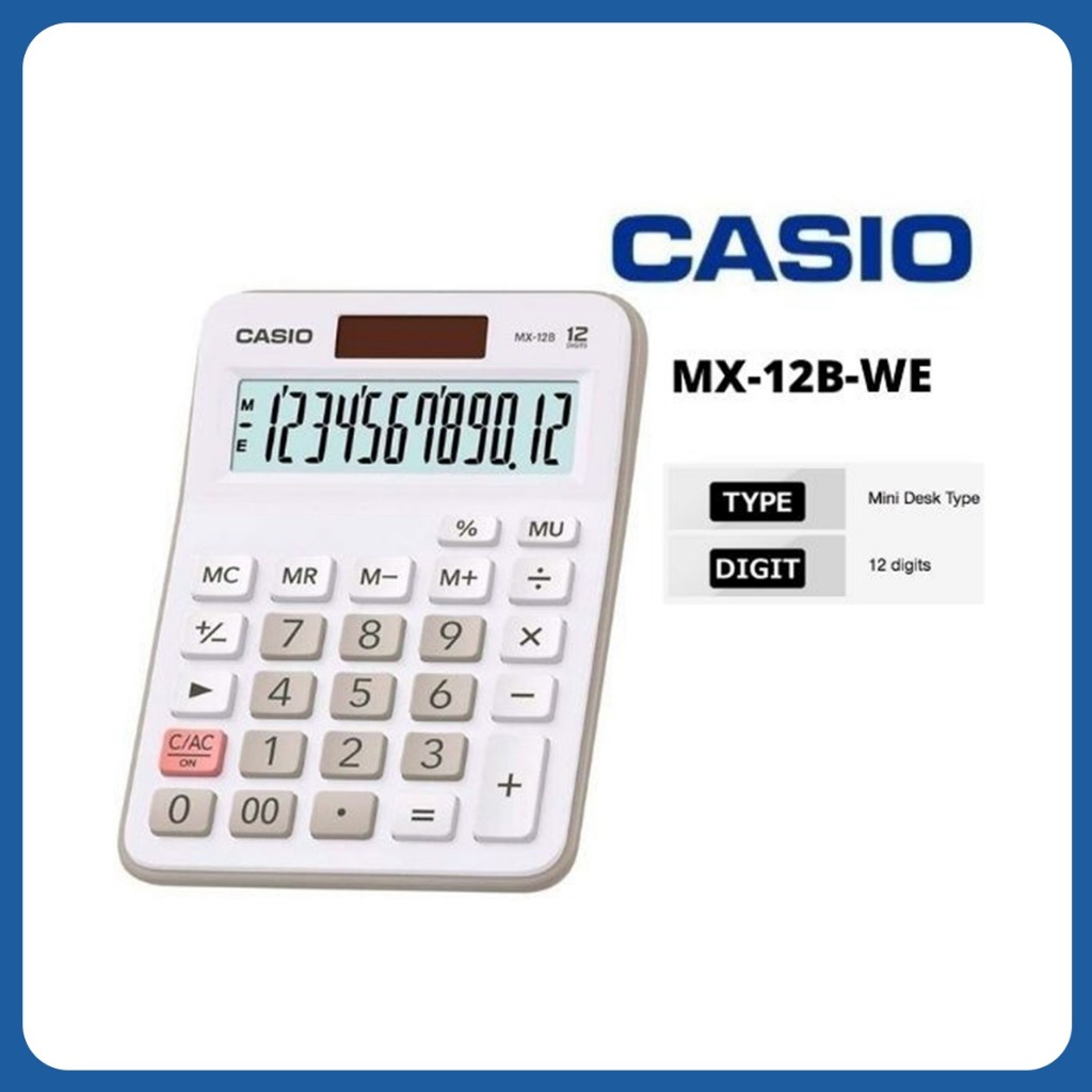 Casio MX-12B (White) Value Series Basic Calculator for Business (100% ...