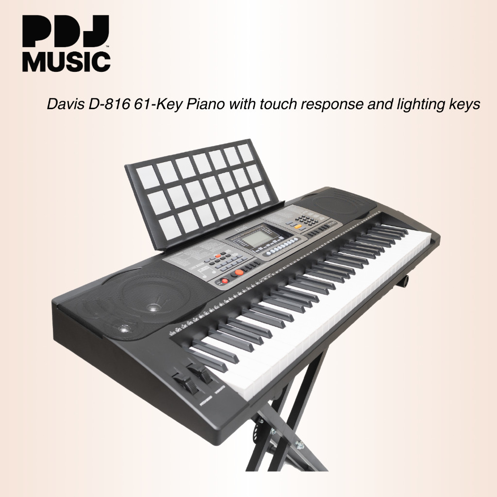 Davis D-816 61 standard Key Piano keyboard with touch response | Shopee ...