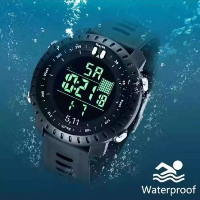 5.11 Waterproof mens sport watch digital LED | Shopee Philippines
