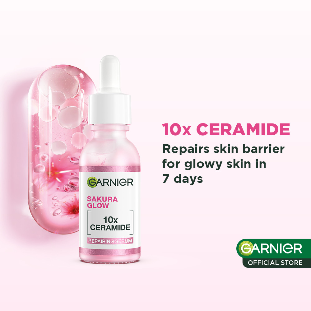 Garnier 10x Ceramide Hyaluronic Acid Sakura Glow Serum (30ml) - for ...