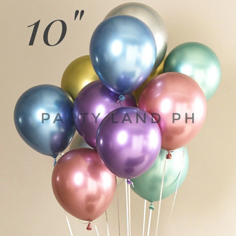 10pcs 10 inch Metallic Chrome Glossy Balloons Party Birthday Decoration ...