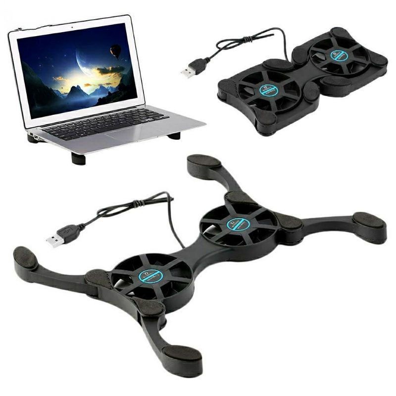 Super Mini Portable Folding Foldable USB Dual Fan Cooler Cooling Pad ...